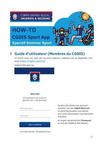 How-to CGDIS Sport App — Corps grand-ducal d'incendie et de secours ...